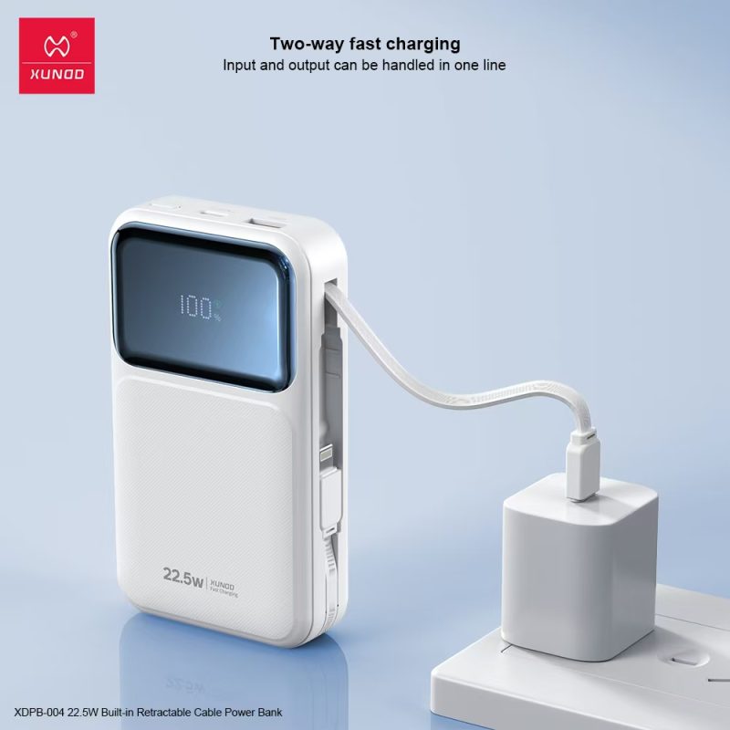 Xundd 22.5W 10000mah/20000mah Power Bank with Built-in Retractable ...