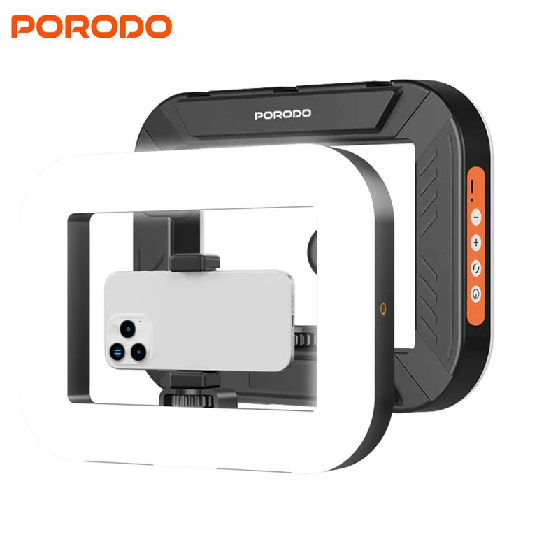 Porodo Lifestyle Handheld Ring Grip Camera & Phone Vlogging Light